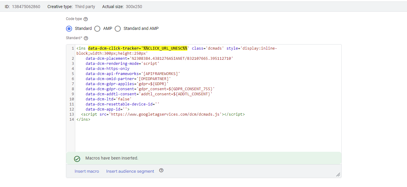 How to insert macro in DCM (CM360) tags for GAM and GAM360? - AdOpsPedia